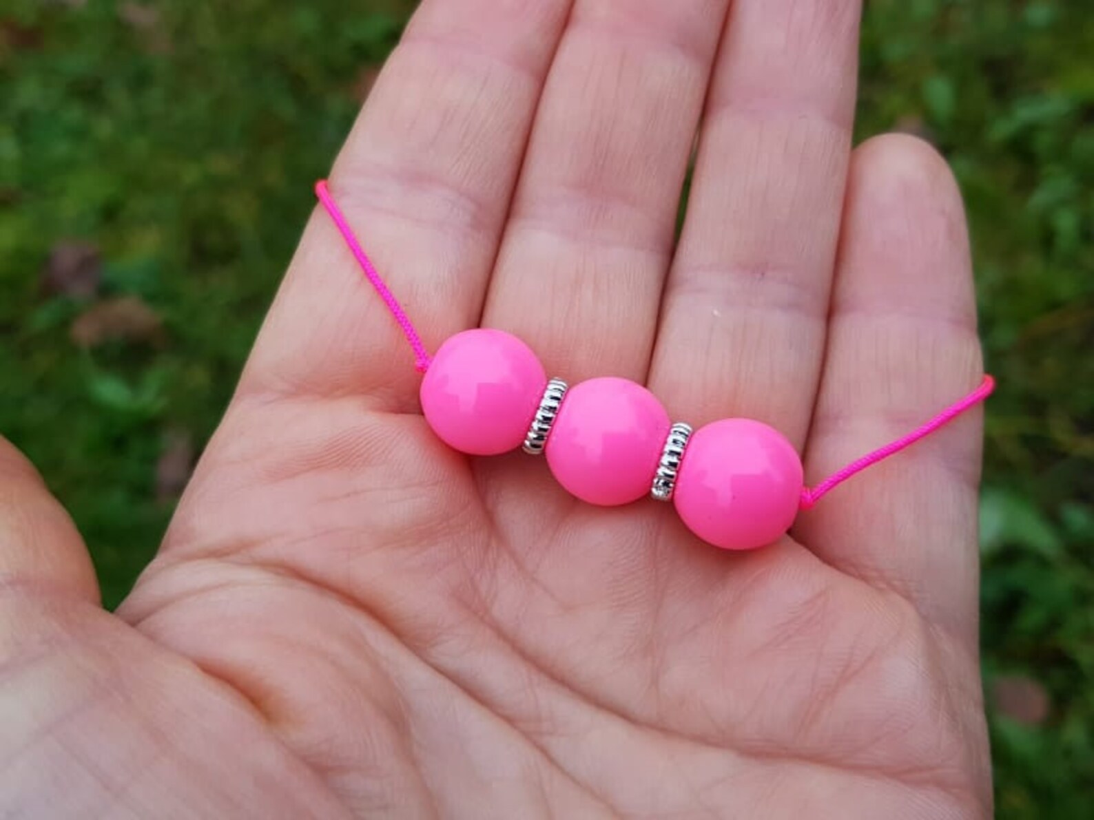 Bright Pink Bracelet. Pink Cord Bracelet. Minimal Bracelet. - Etsy
