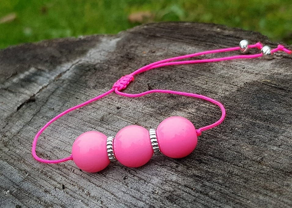 Bright Pink Bracelet. Pink Cord Bracelet. Minimal Bracelet. - Etsy