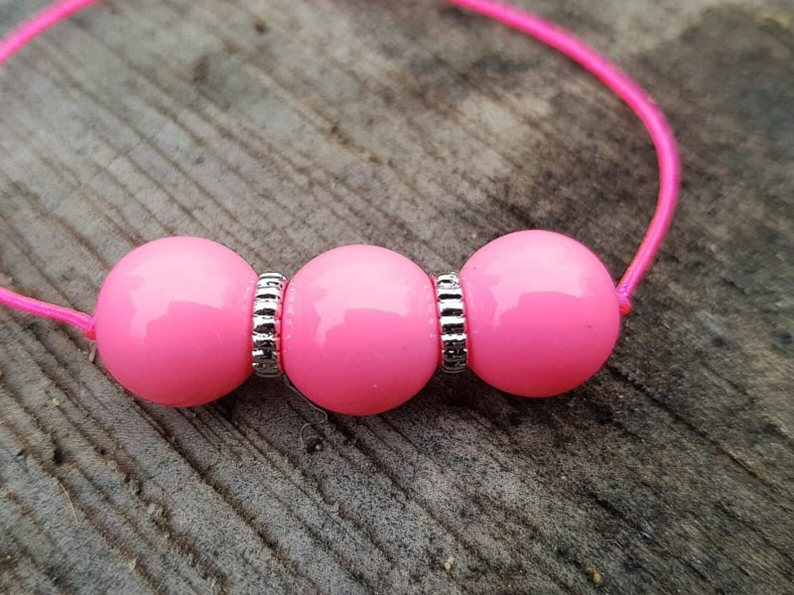 Bright Pink Bracelet. Pink Cord Bracelet. Minimal Bracelet. - Etsy