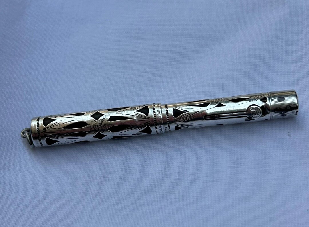 Waterman’s Ideal Fountain Pen Basketweave Overlay Sterling Silver ...