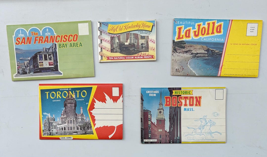 Collection of Vintage Postcard Booklets - Etsy