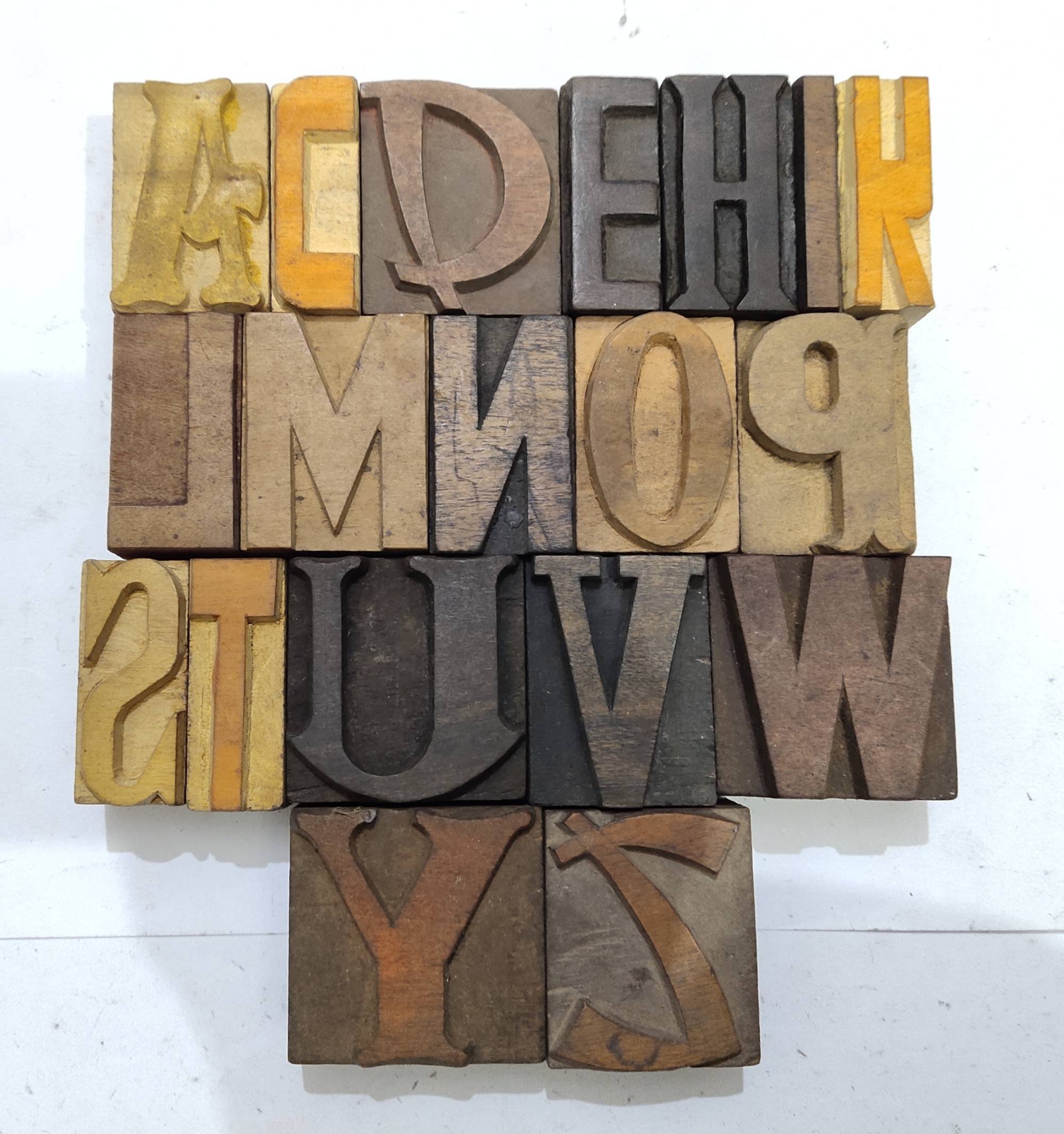 Vintage Letterpress Wood Blocks Alphabet 1-21/32 inches 42mm | Etsy