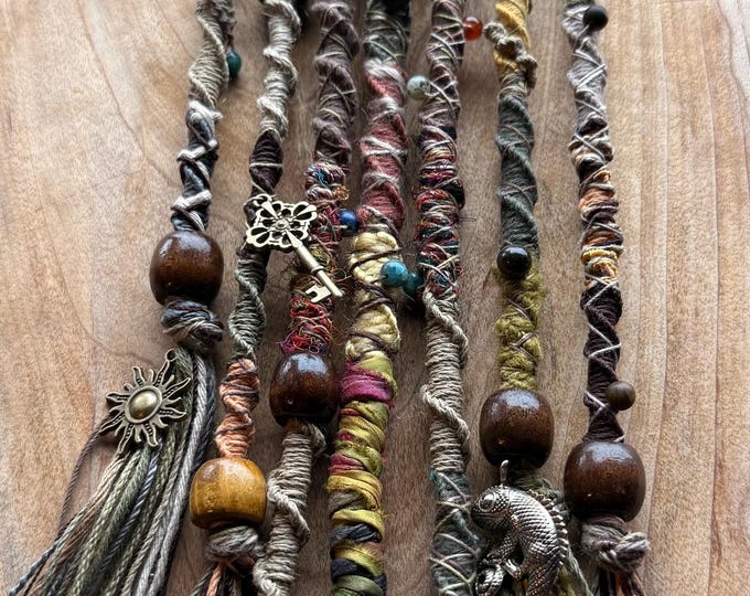 Macrame Boho Dreadlock Hair Wrap Extensions, Yarn Dreadlock Decoration ...