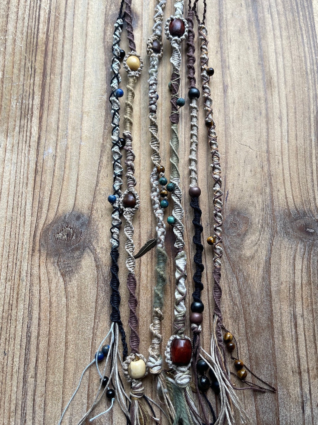 Hemp Macrame Boho Hair Wrap Yarn Dreadlock Decoration for Hair - Etsy