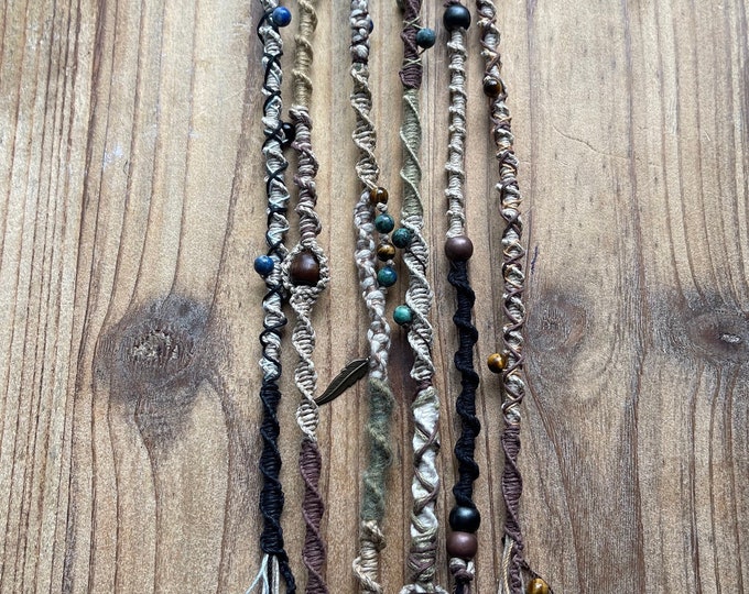 Hemp Macrame Boho Hair Wrap Yarn Dreadlock Decoration for Hair - Etsy