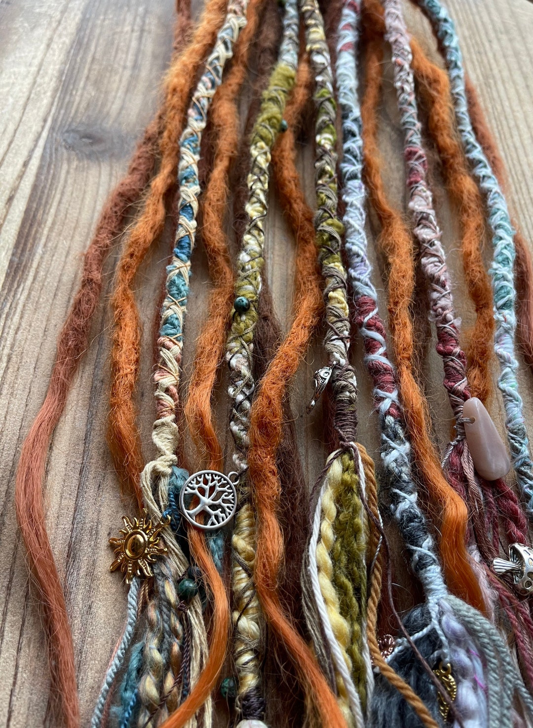 Dreadlock Hair Wrap Macrame Boho Hair Wrap Extensions Yarn Dreadlock ...