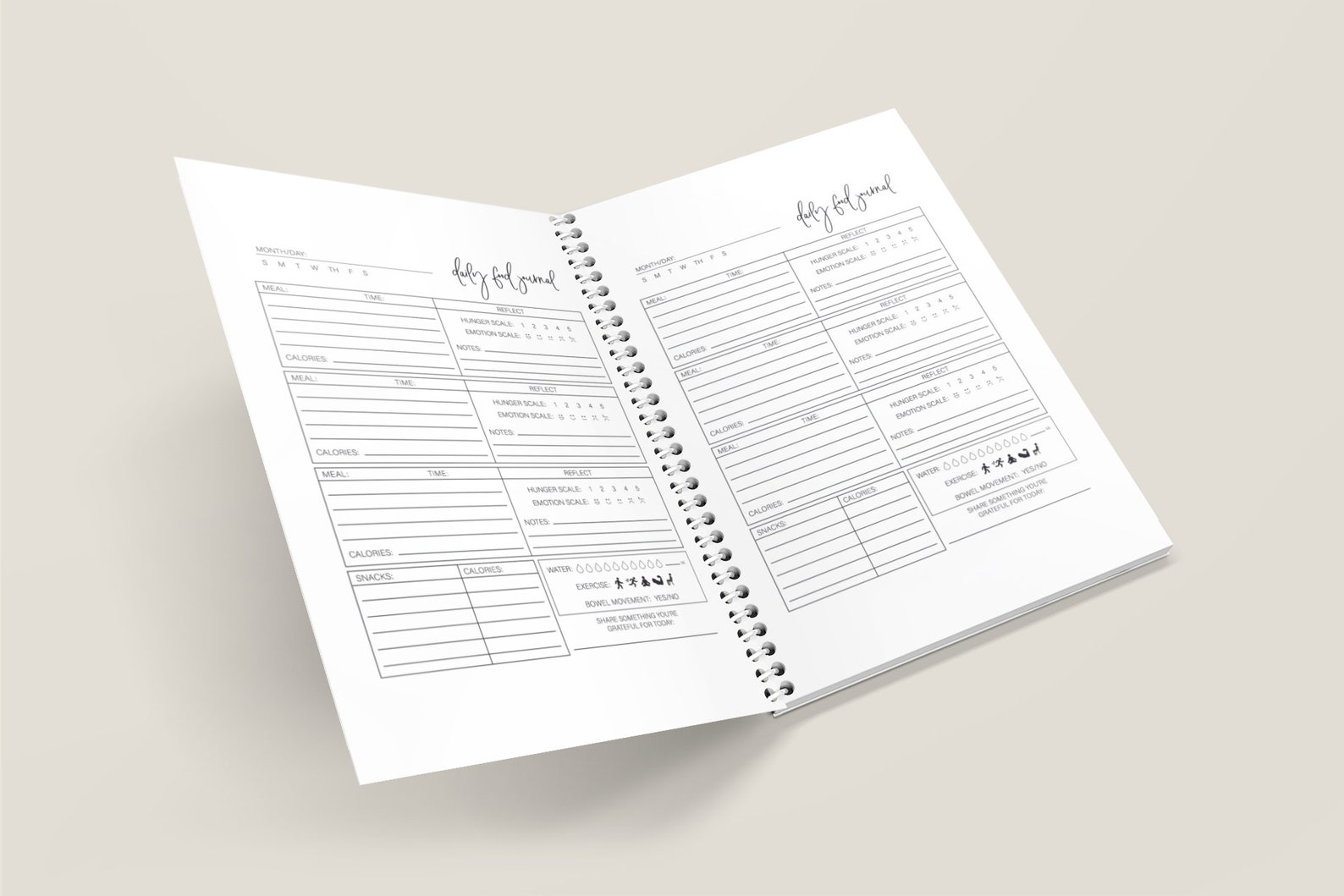 Mindful Eating Journal Printable, Intuitive Eating Journal, Daily Food ...