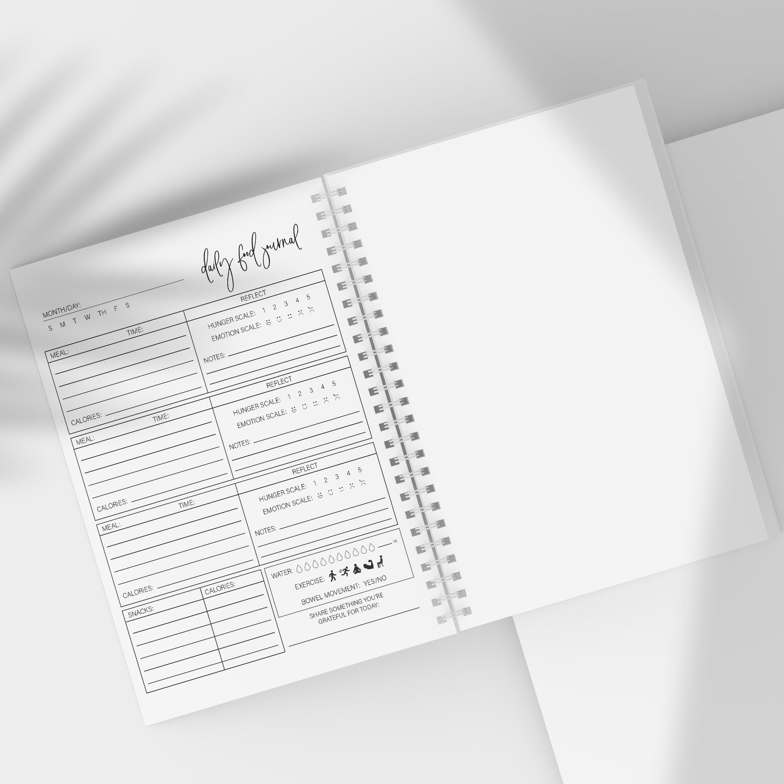 Mindful Eating Journal Printable, Intuitive Eating Journal, Daily Food ...