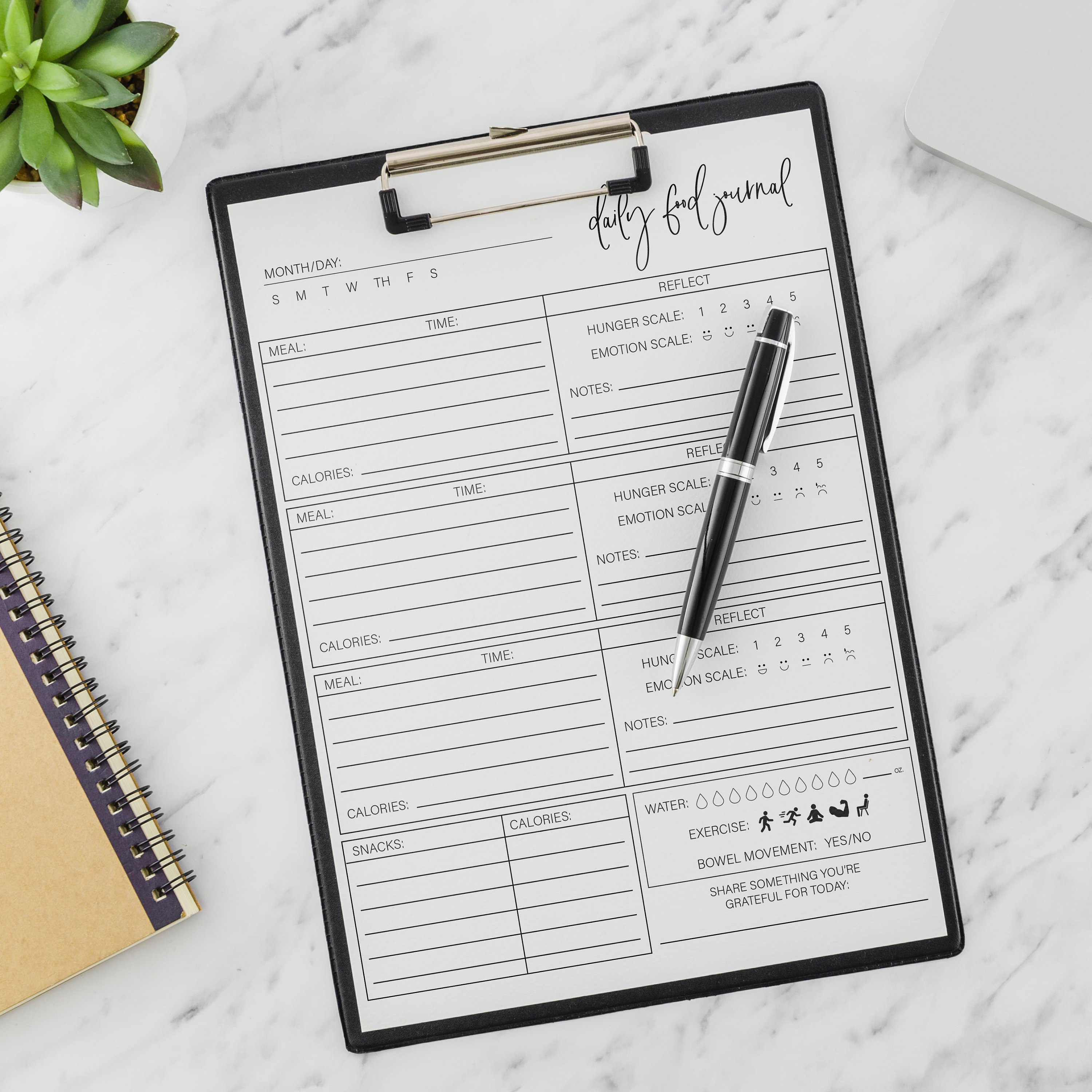 Mindful Eating Journal Printable, Intuitive Eating Journal, Daily Food ...