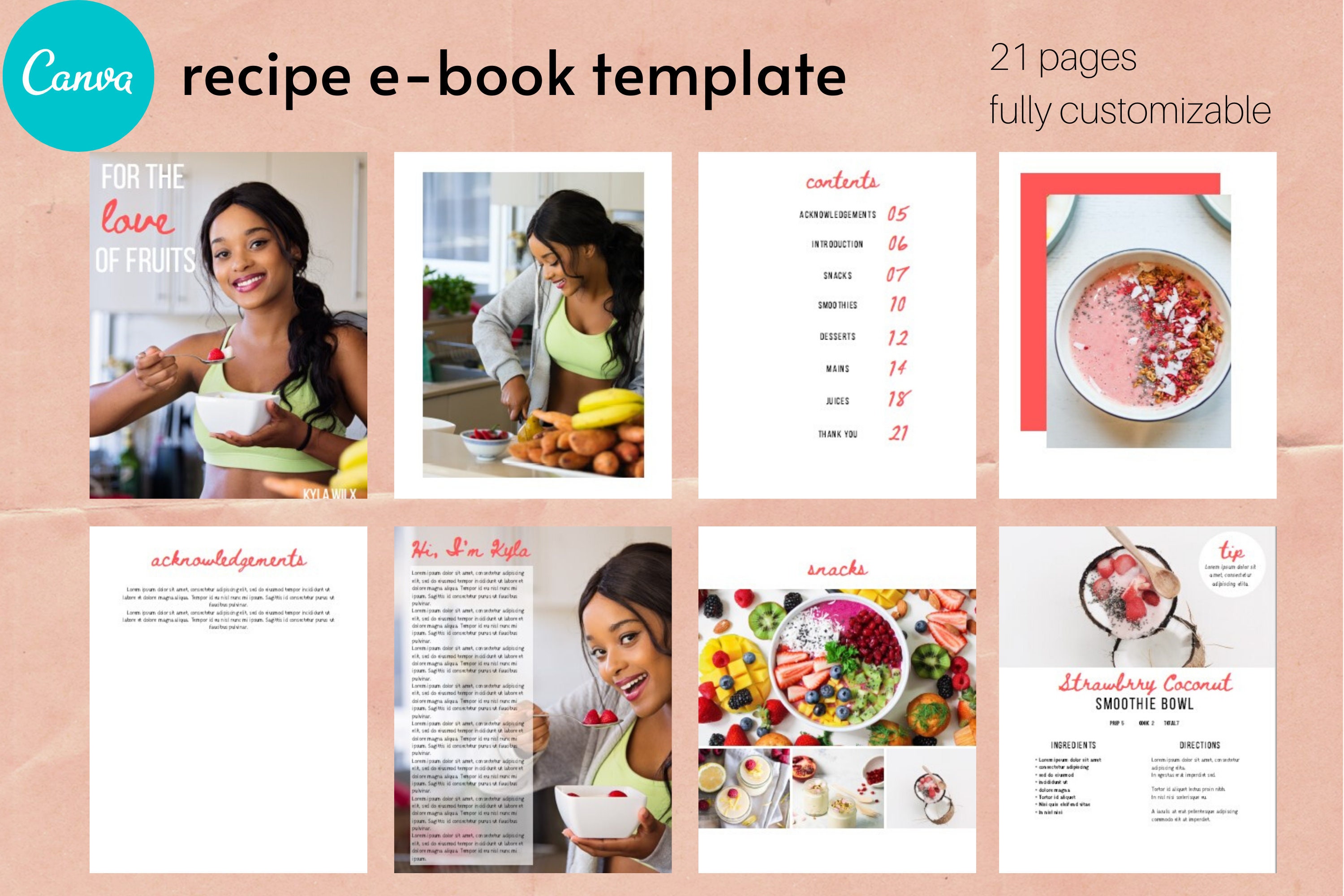 Recipe Ebook Template, Recipe Template, Cookbook Template, Recipe Ebook ...