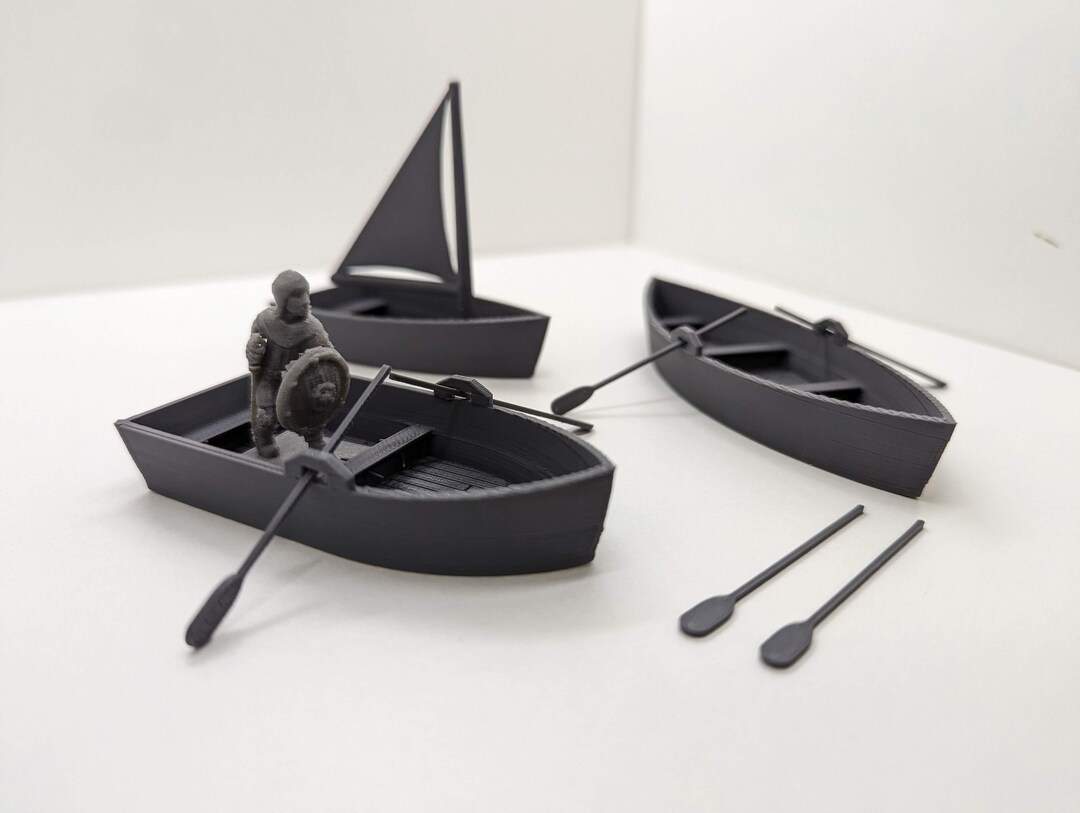 Small Sailing Rowing Boats Set | 28mm 1/56 Scale Figure Miniature Dnd ...