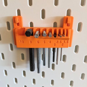 Hex Allen Key Holder for Ikea Skadis | Various Colours | Peg Board ...