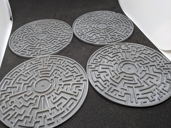 4x Maze Themed Coasters Set Drink Cup Mug Mats Geek Model | Etsy