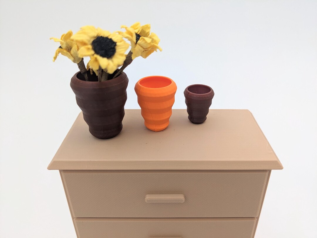 Set of 3x Geometric Plant Pots | 1/6 Scale Blythe BJD Doll | 20x ...
