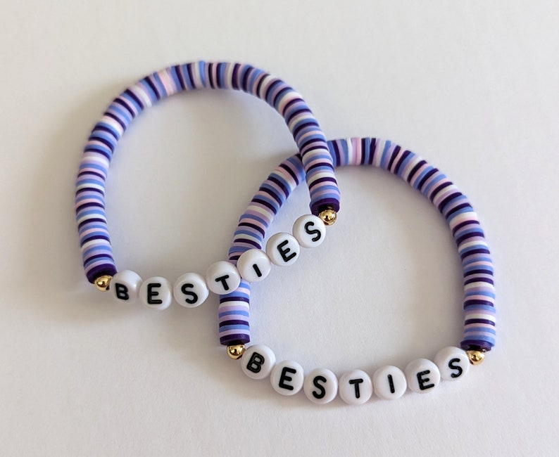 Besties Heishi Beaded Bracelet Set - Etsy