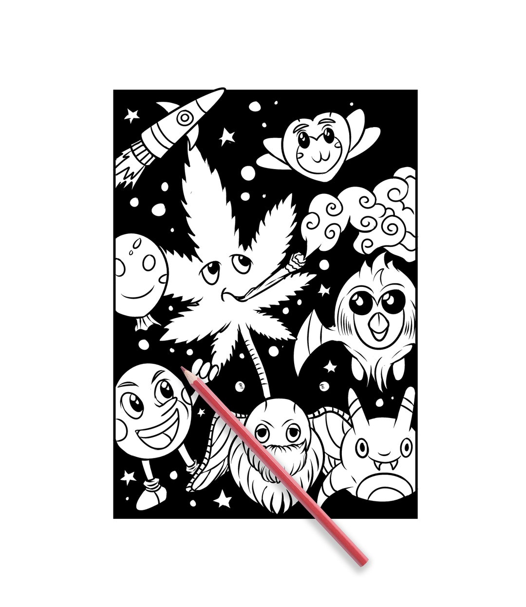 Stoner Coloring Page, Colouring Page for Adults Stoner Coloring Book ...