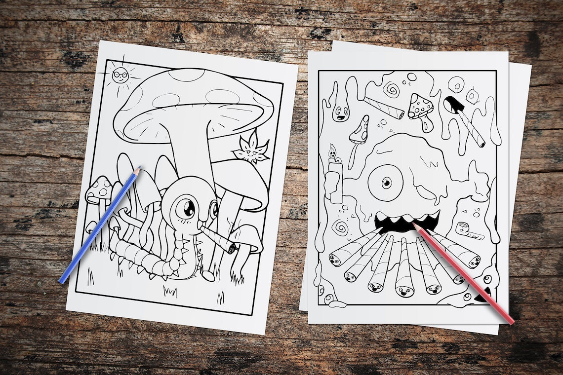 Stoner Coloring Book Adult Coloring Book Let's Get High - Etsy