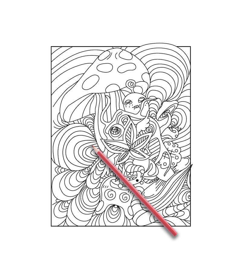 Stoner Coloring Page, Colouring Page for Adults Stoner Coloring Book ...