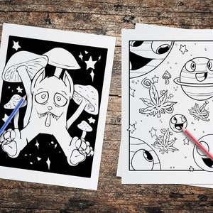Stoner Coloring Book, Adult Coloring Book, Let's Get High and Color ...