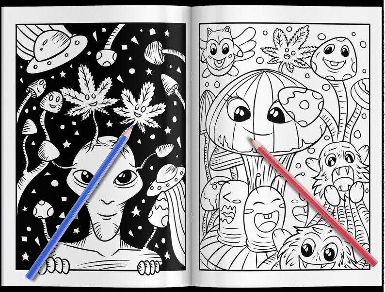 Printable Coloring Book, Stoner Things, Stoner Coloring Book, Adult ...