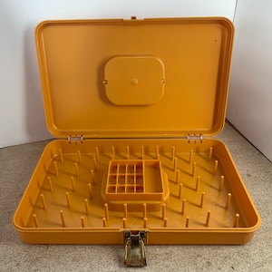 Vintage Wilson Yellow Thread Caddie Sewing Basket Thread Holder Vintage ...