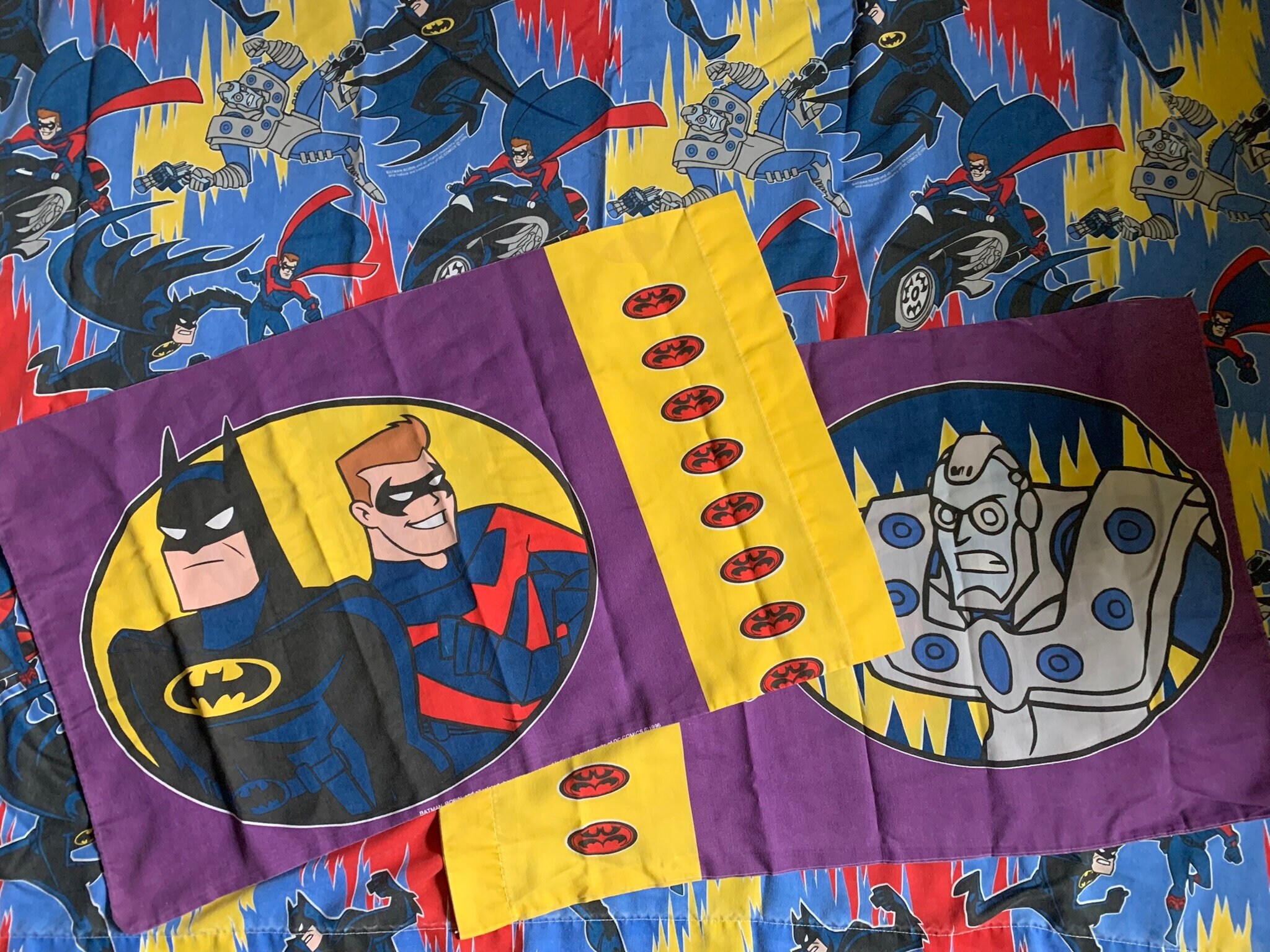 Rad 3 Piece Vintage Batman Sheet Set Full Flat Sheet and 2 - Etsy
