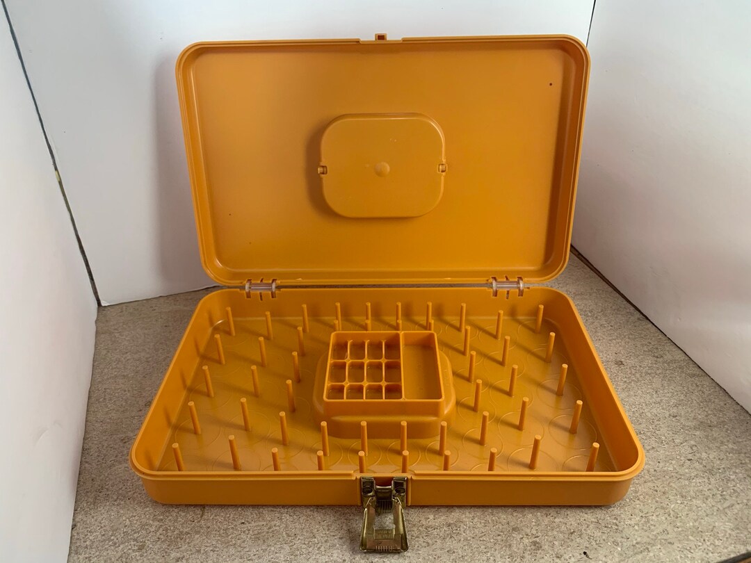 Vintage Wilson Yellow Thread Caddie Sewing Basket Thread Holder Vintage ...