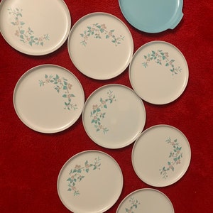 Rare 9 Piece Vintage Aztec Ware Melmac Plate Set With Carrier Tray Mid ...