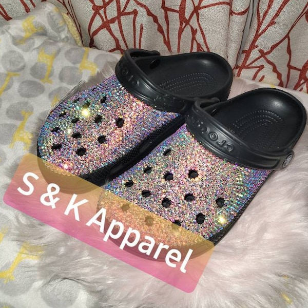 Black Custom Crocs - Etsy