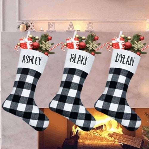 Buffalo Check Stockings Personalized Buffalo Plaid Stocking - Etsy