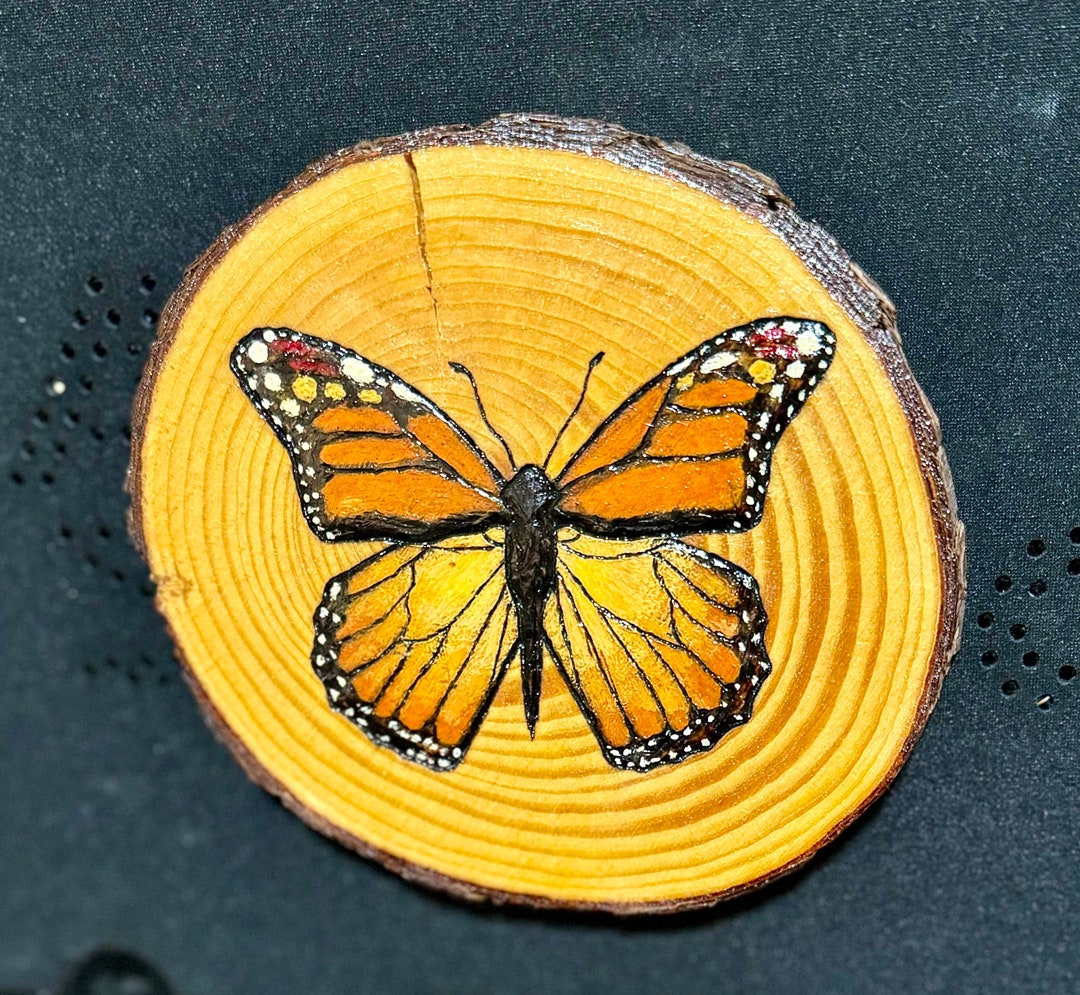 Wood Burned Monarch Butterfly - Etsy