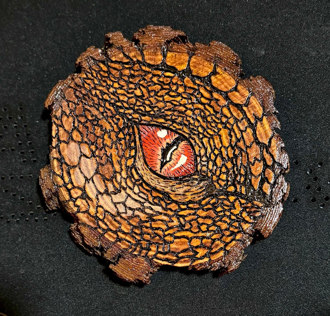 Wood Burned Red Dragon Eye - Etsy