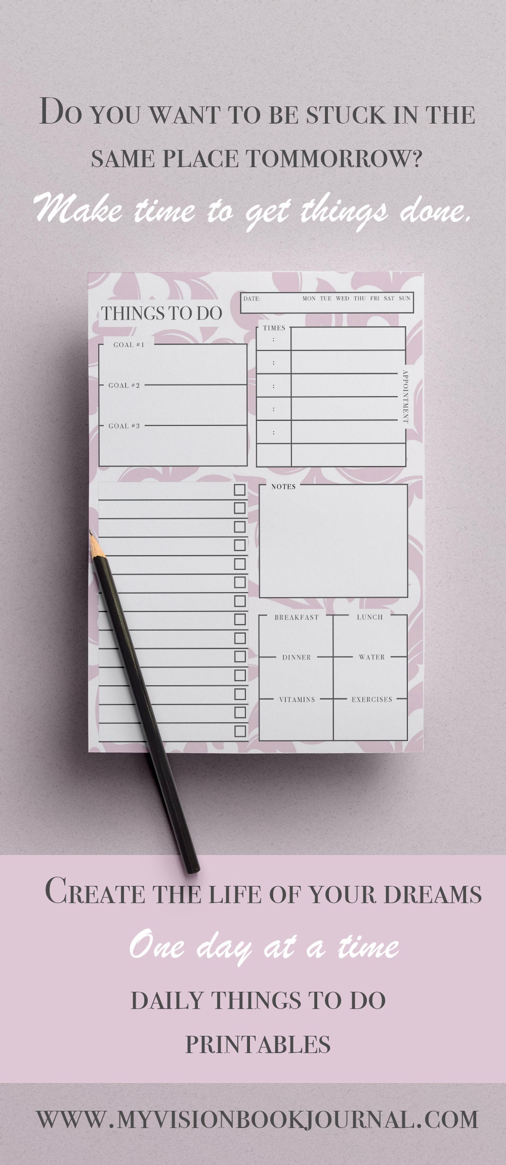 Things to Do Planner Printable - Instant Download - US Letter - Etsy