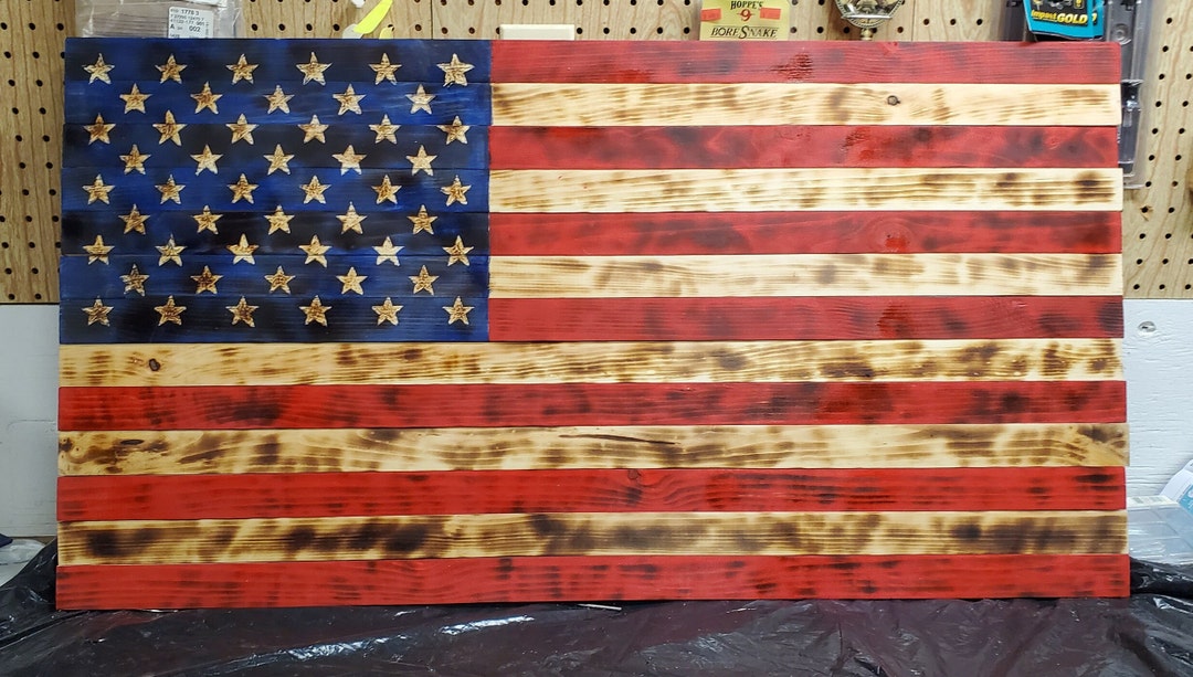 Handmade Wooden American Flag - Etsy
