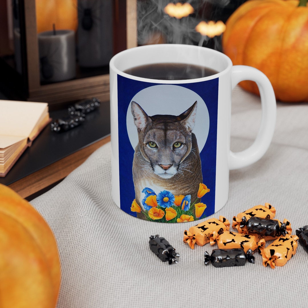 Cougar Mug Wildlife Gift Mug Cougar Painting Cougar Cup Art Mountain ... Cougar Mug Wildlife Gift Mug Cougar Painting Cougar Cup Art Mountain ...