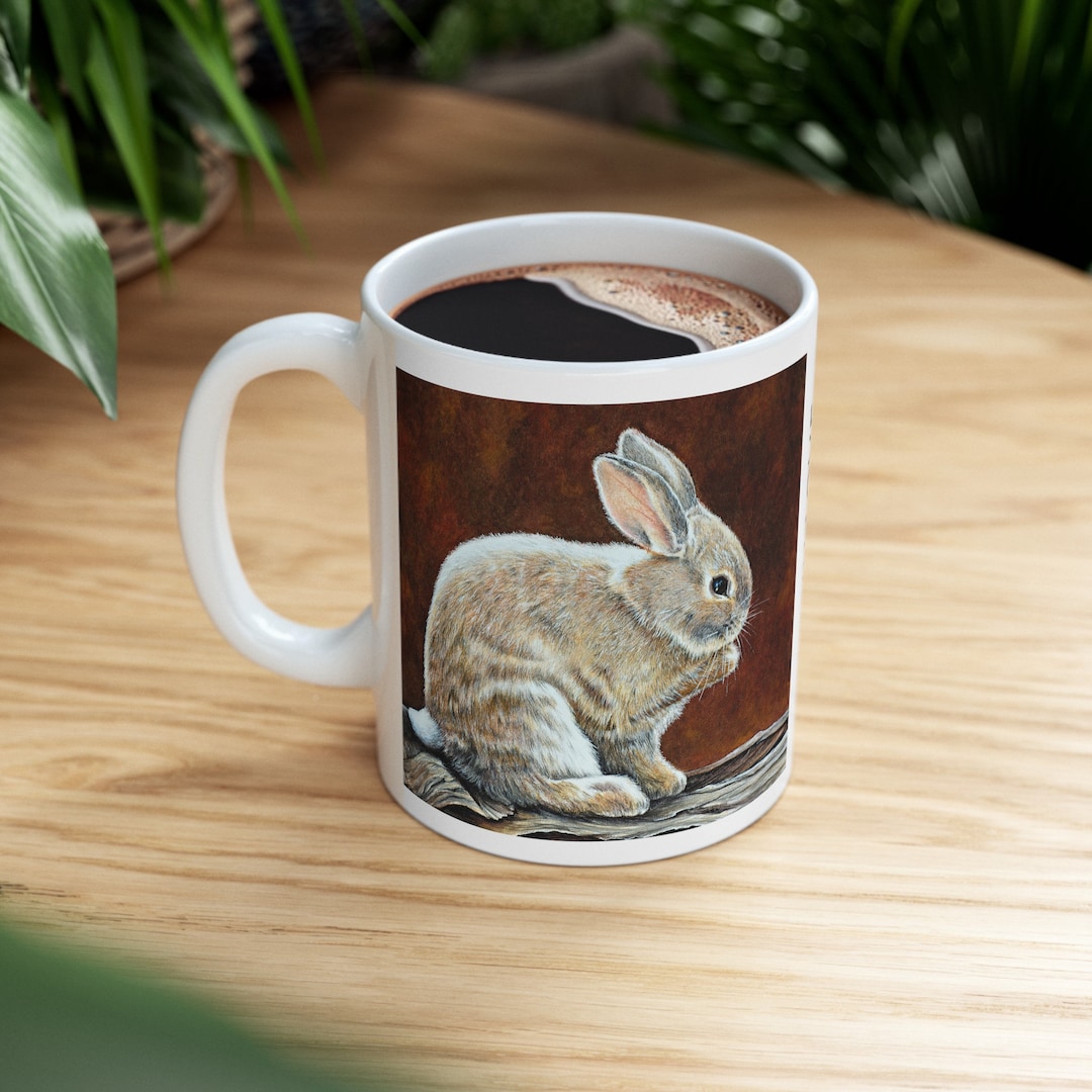 BUNNY MUG Bunny Coffee Cup Bunny Coffee Mug Bunny Art Mug Bunny Lover ...