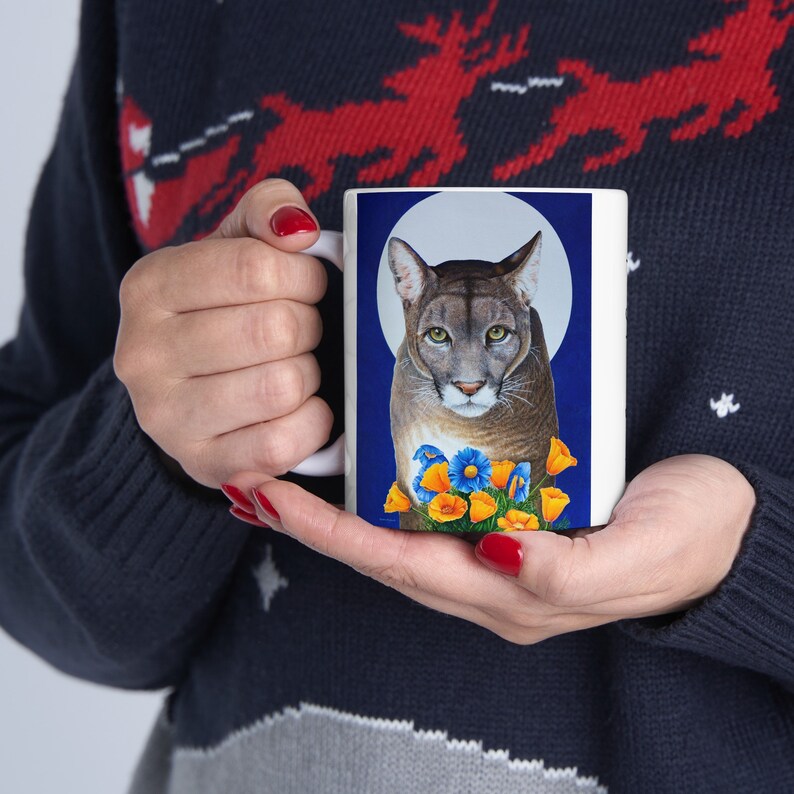 Cougar Mug Wildlife Gift Mug Cougar Painting Cougar Cup Art Mountain ... Cougar Mug Wildlife Gift Mug Cougar Painting Cougar Cup Art Mountain ...