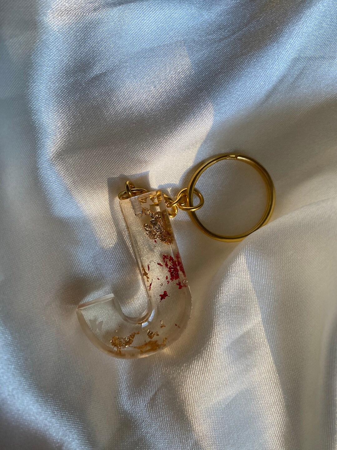 Letter J Keychains Floral Keychain Personalized Keychains - Etsy