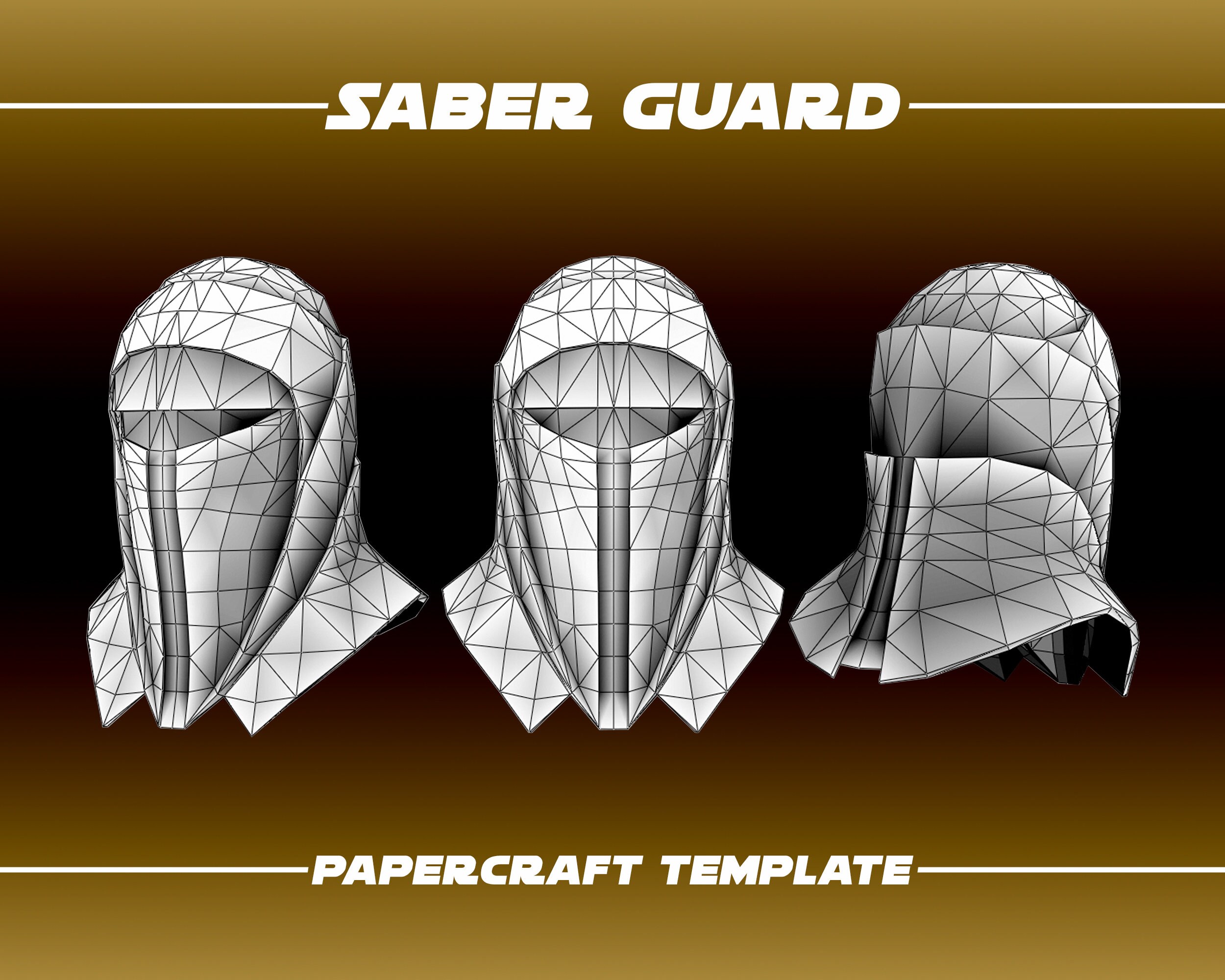Saber Guard Helmet Template for Cosplay Pepakura .PDO .PDF - Etsy
