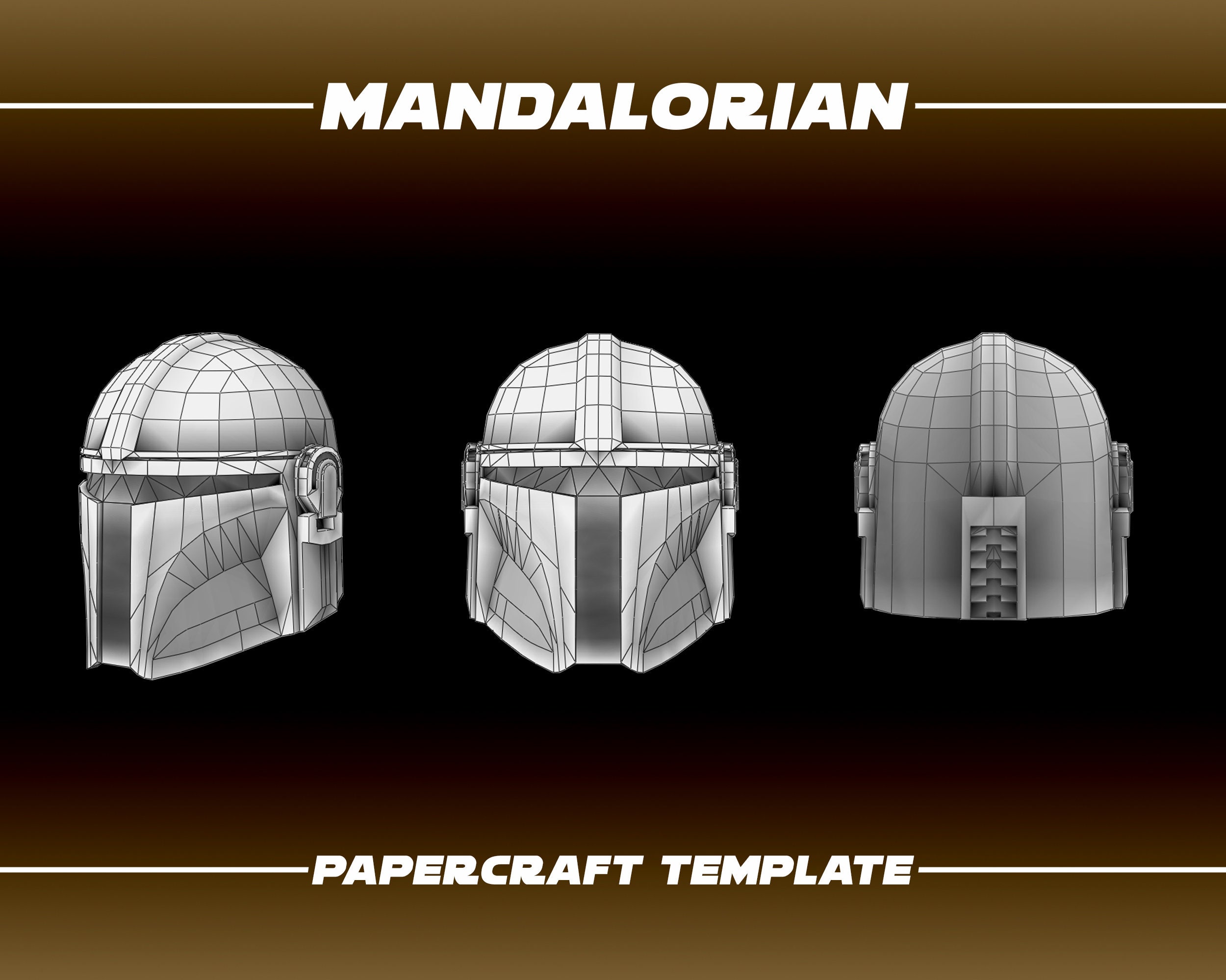 Mandalorian Helmet Template for Cosplay Pepakura .PDO .PDF Files ...