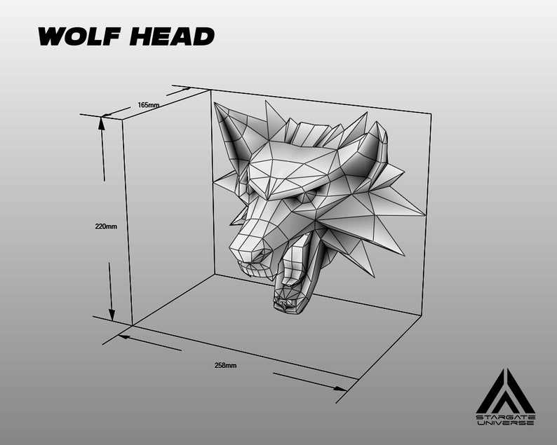 Wolf Head Template Pepakura .PDO .PDF Files Instant Download Pattern ...