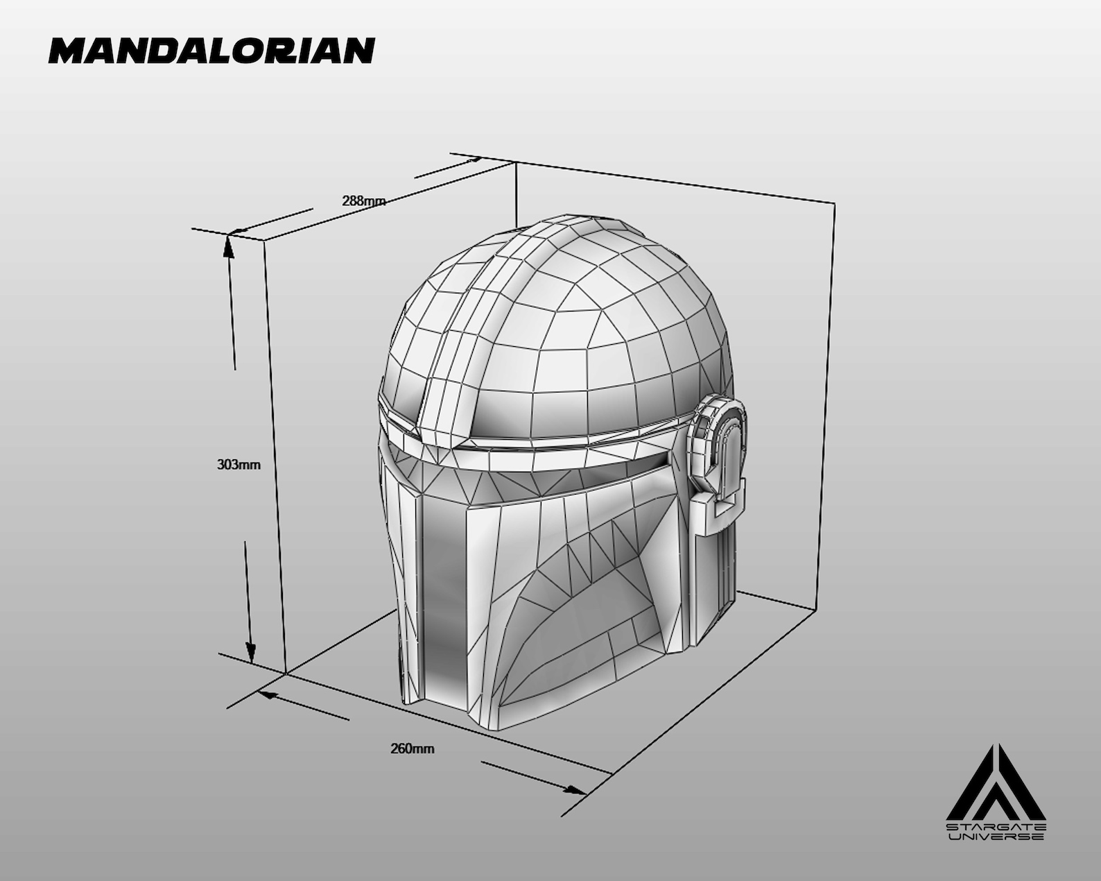 Mandalorian Helmet Template for Cosplay Pepakura .PDO .PDF Files ...