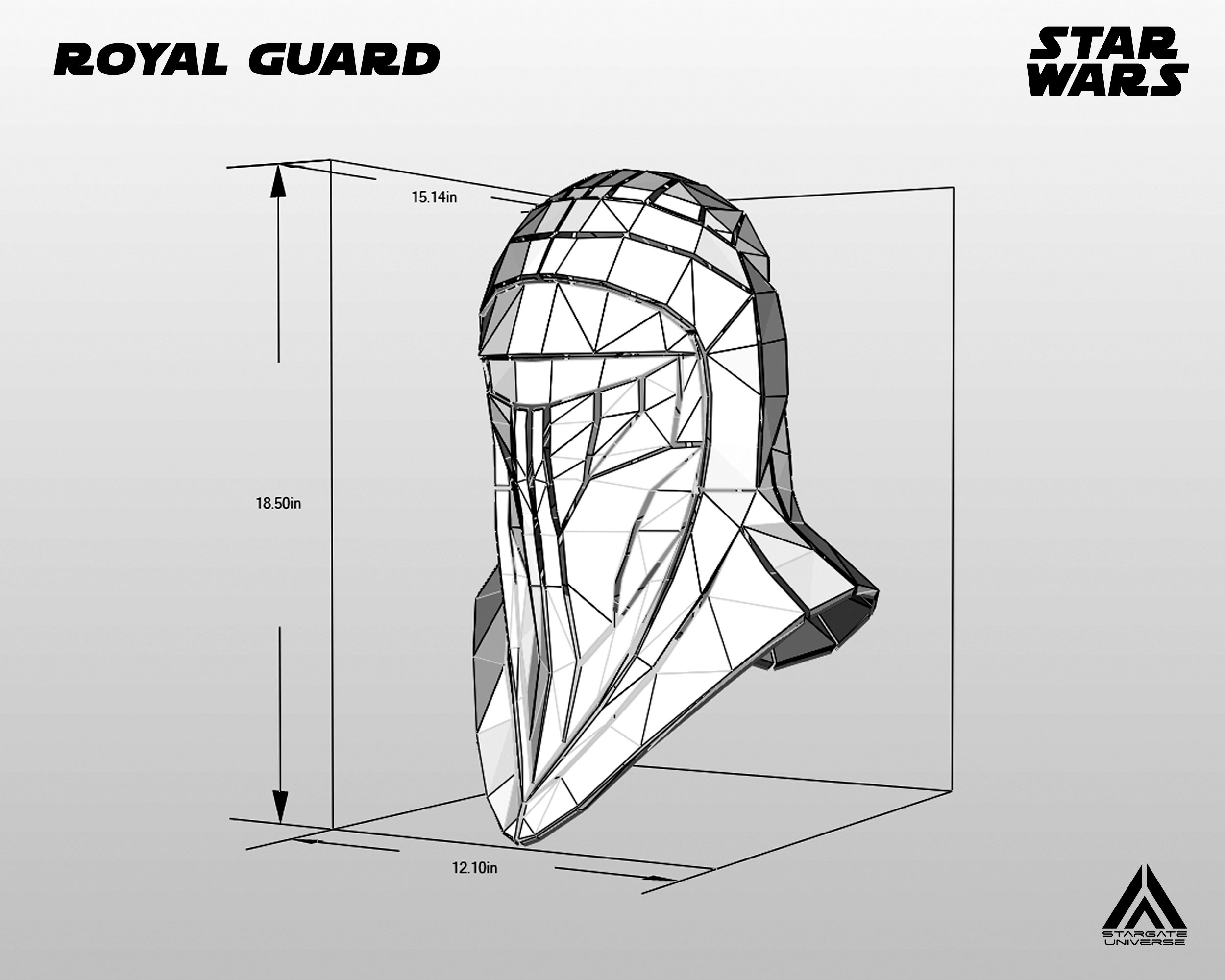Royal Guard Helmet Template for Cosplay Pepakura .PDO .PDF Files ...