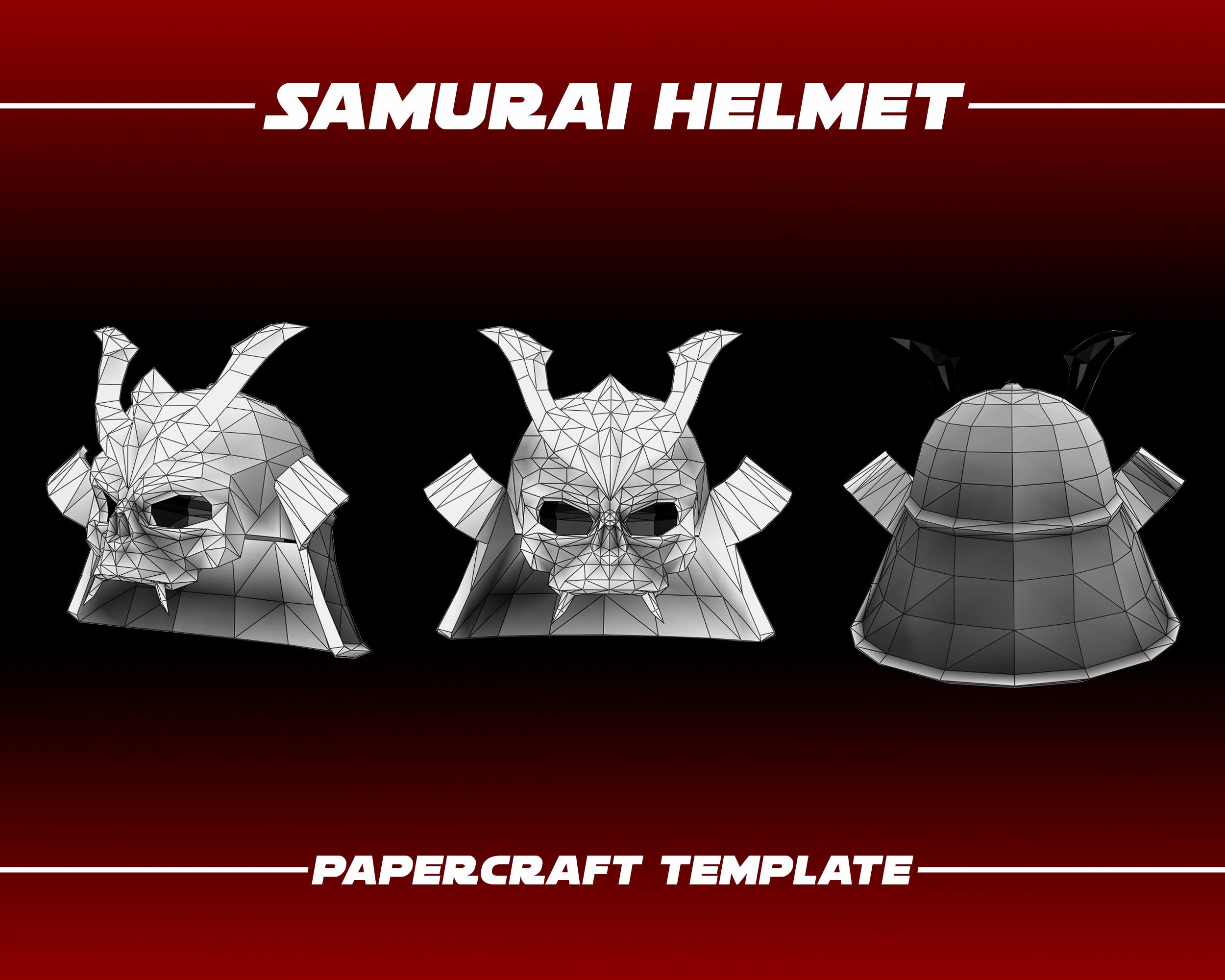 Samurai Helmet Kabuto Template for Cosplay Pepakura .PDO .PDF Files ...