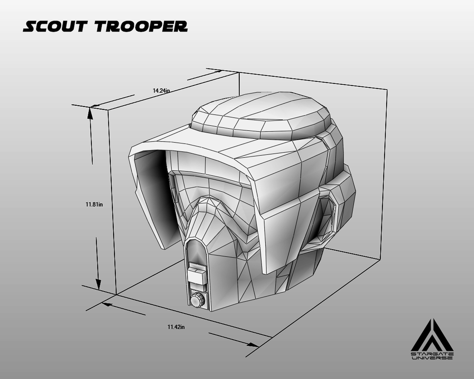 Scout Trooper Helmet 3D Model Template for Cosplay Pepakura .PDO .PDF ...