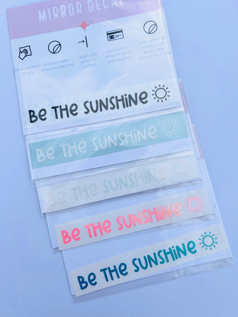 Be the Sunshine Vinyl Mirror Decal Positive Affirmation - Etsy