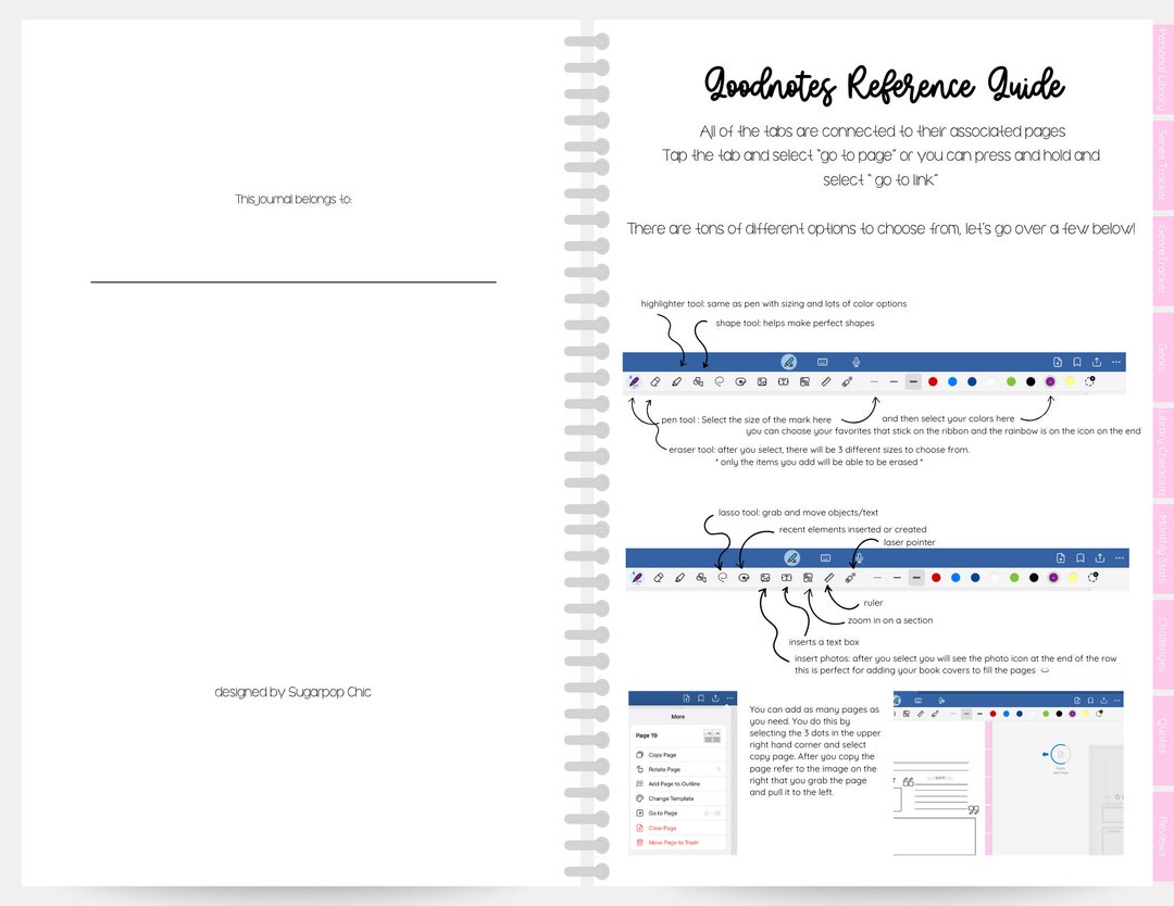 DIGITAL DOWNLOAD Book Journal - GOODNOTES - Etsy