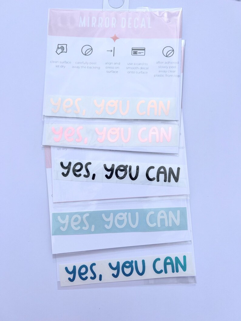 Yes, You Can, Vinyl Mirror Decal * Positive Affirmation Mirror Decal - Etsy