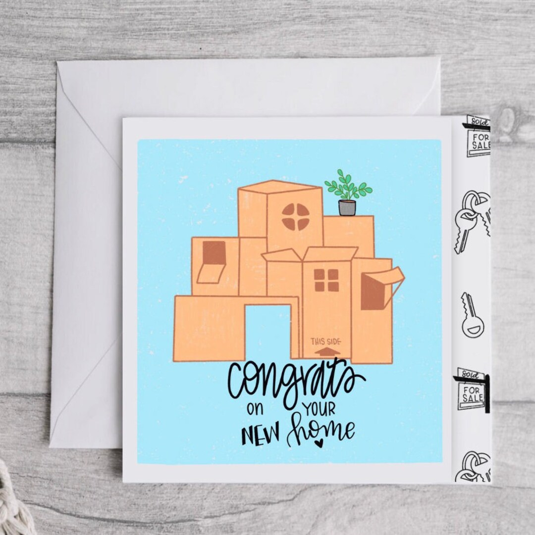 Congrats on Your New Home Greeting Card for Moving Homeowner Gift - Etsy