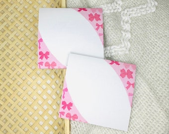 Minimal Pink Bow Post It Notes | Coquette Aesthetic Sticky Notes for ...